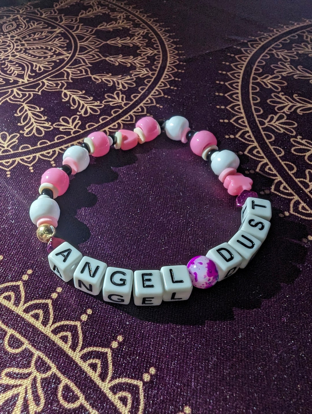 Angel Dust Hazbin Hotel Kandi Bracelet 8 plus Size - Etsy