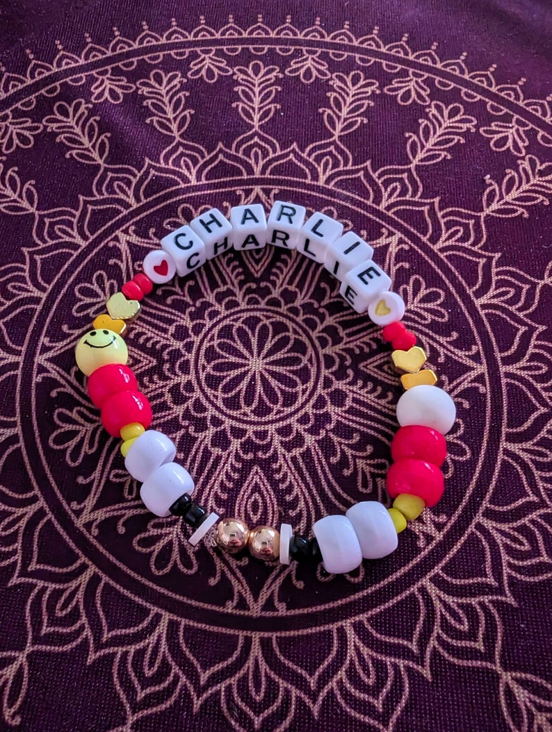 Charlie Hazbin Hotel Kandi Bracelet 8 plus Size - Etsy