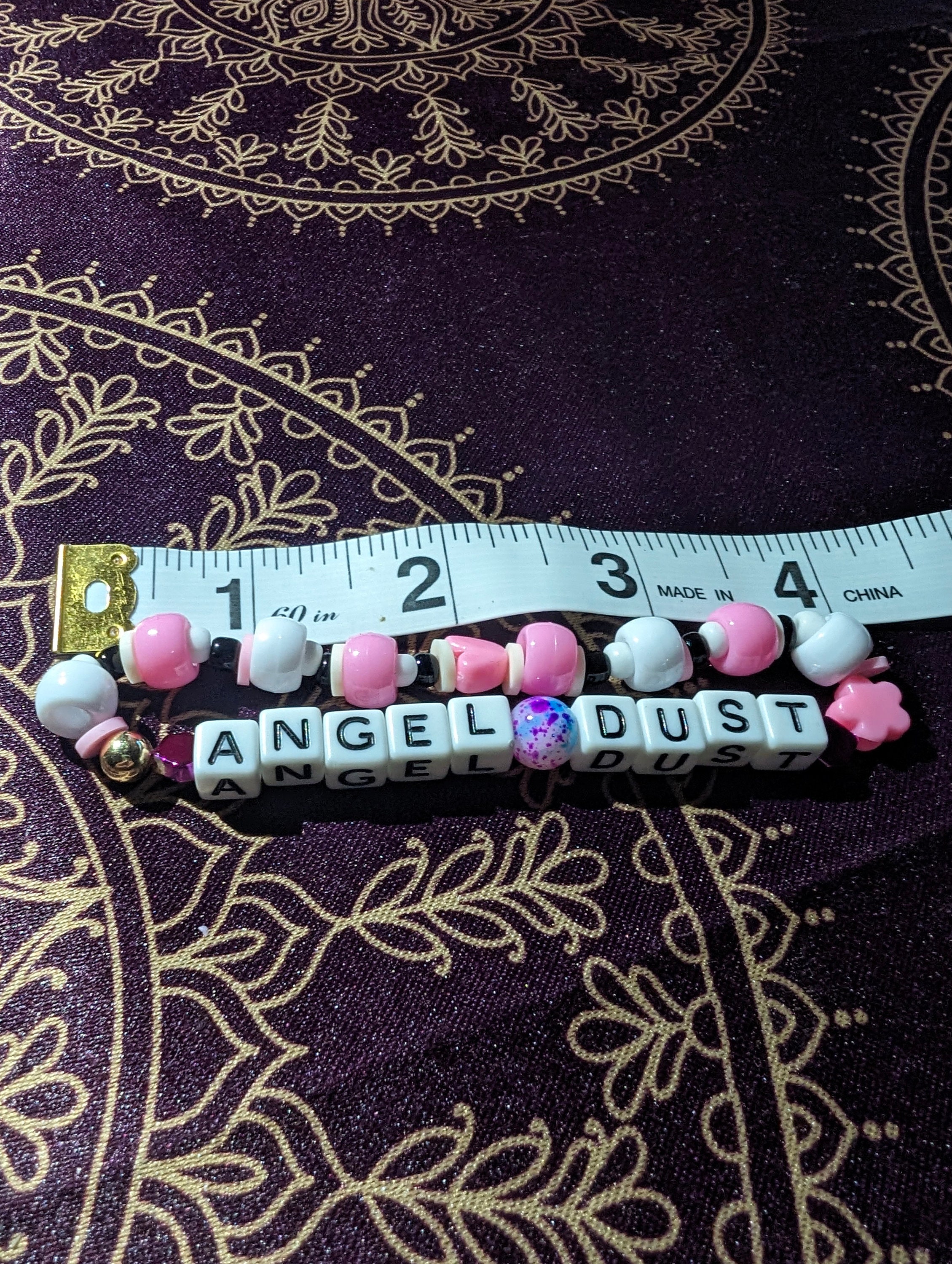Angel Dust Hazbin Hotel Kandi Bracelet 8 plus Size - Etsy