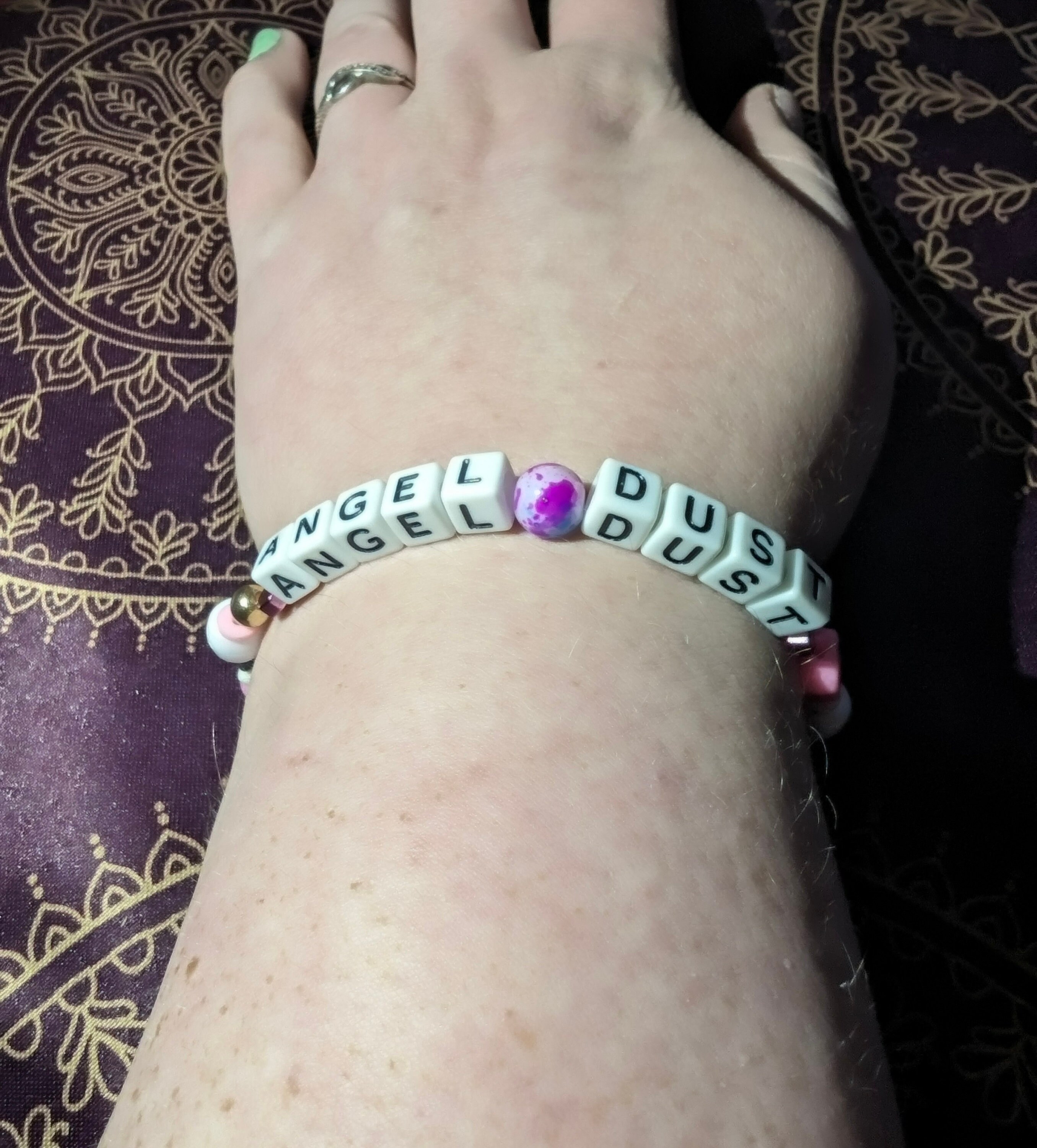 Angel Dust Hazbin Hotel Kandi Bracelet 8 plus Size - Etsy