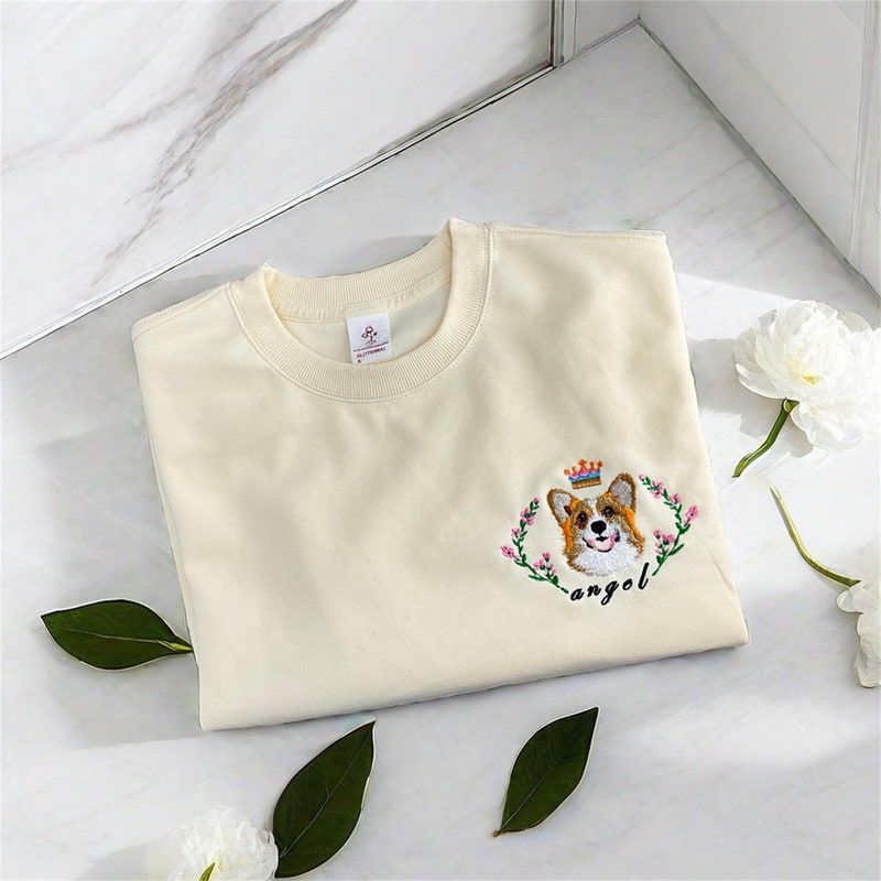 Custom Pet Embroidered Sweatshirt - Etsy