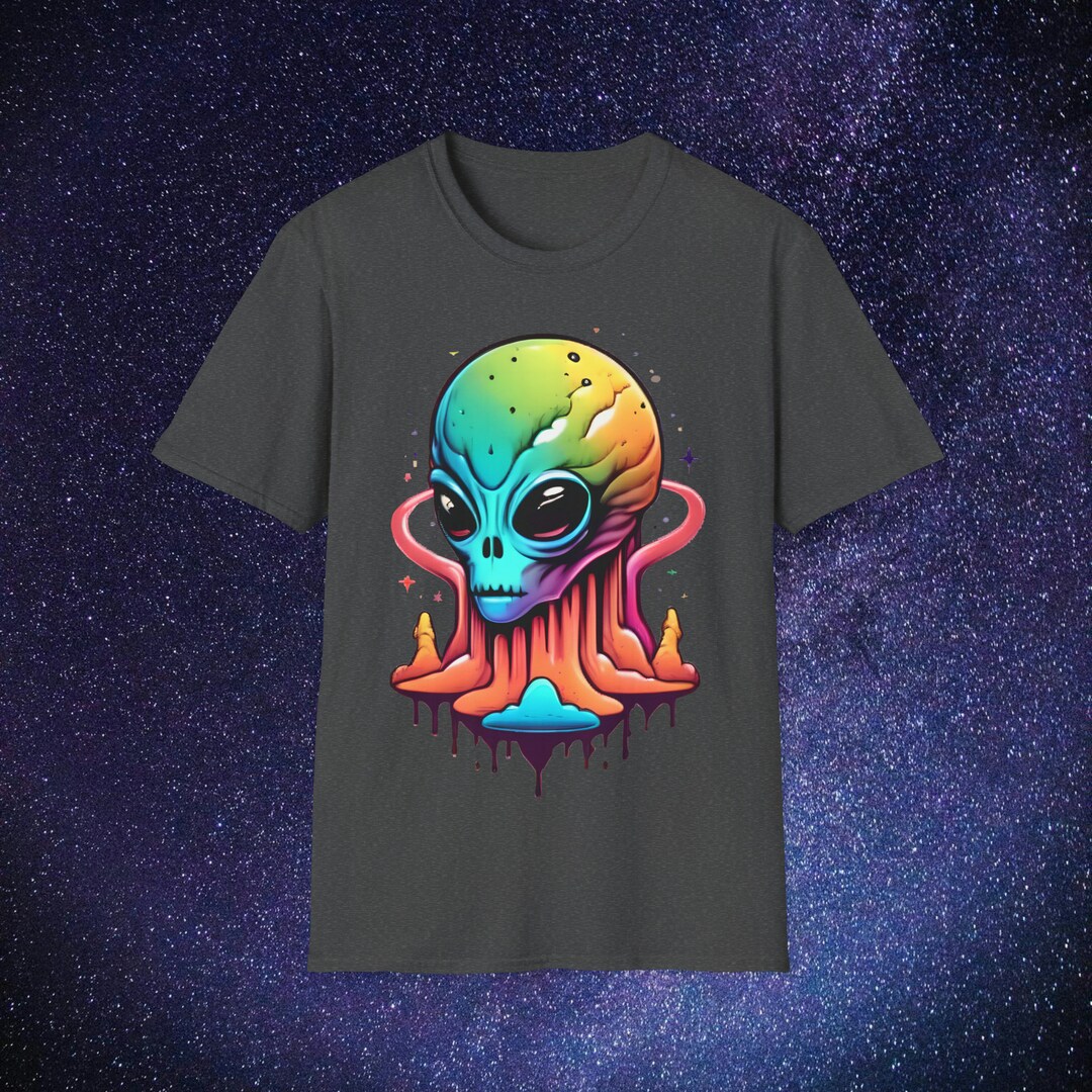 Alien Head Vibrant Cosmic Graphic Streetwear Psychedelic Outer Space ...