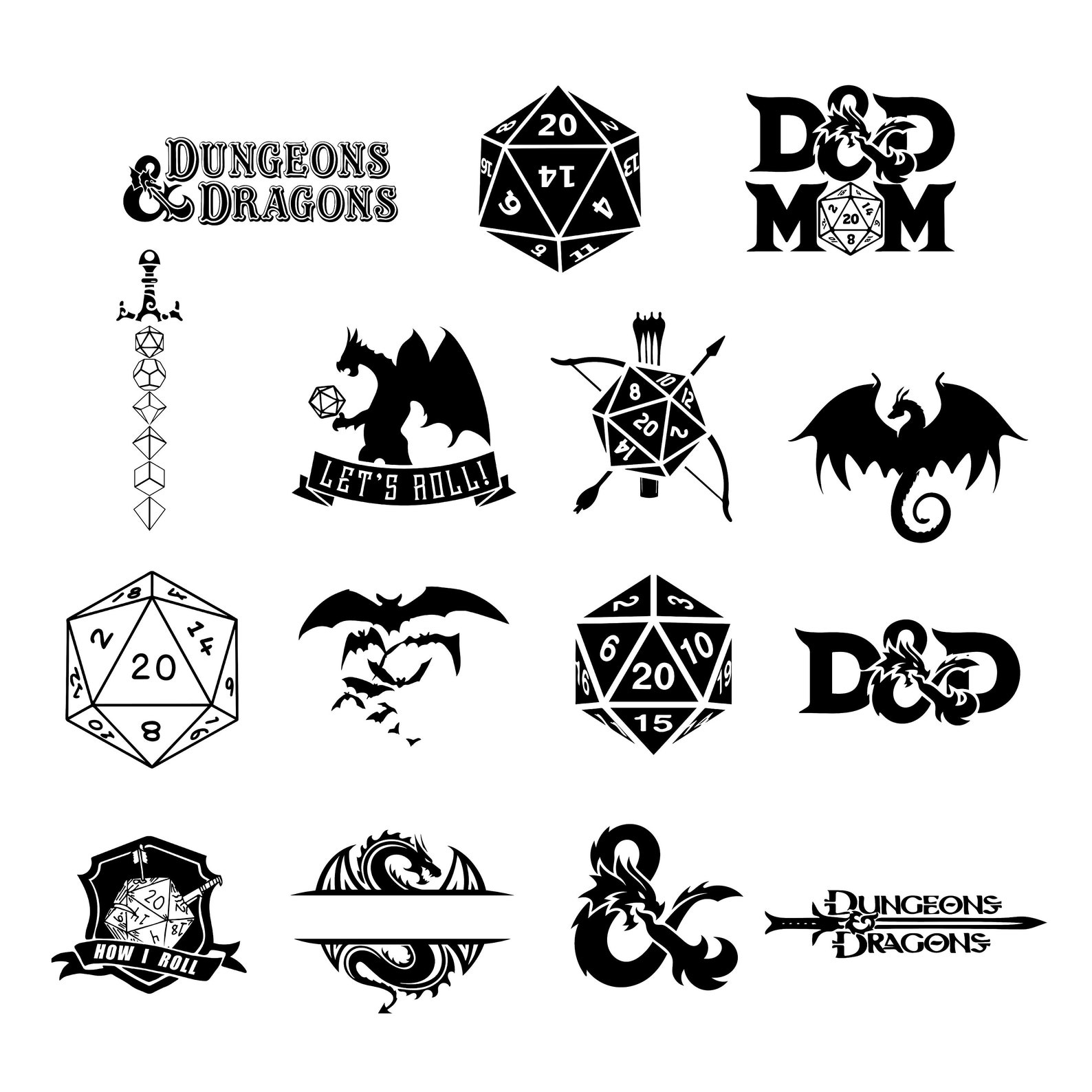 Dnd Svg Bundle, Dnd Png Bundle, Dnd Dxf Bundle, Dnd Silhouette Designs ...