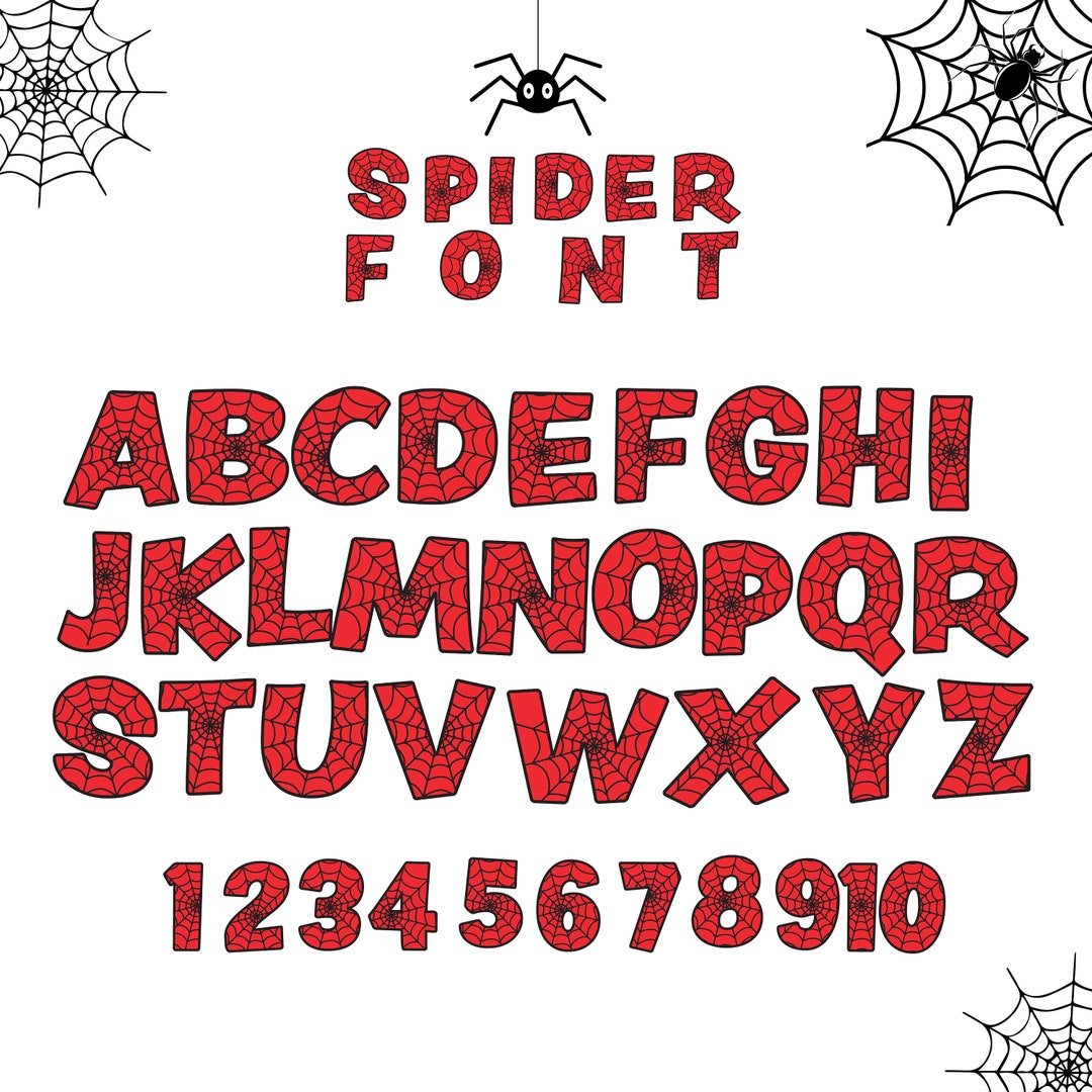Spider Font SVG, Spider Alphabet SVG, Spider Font,spider Web Font ...