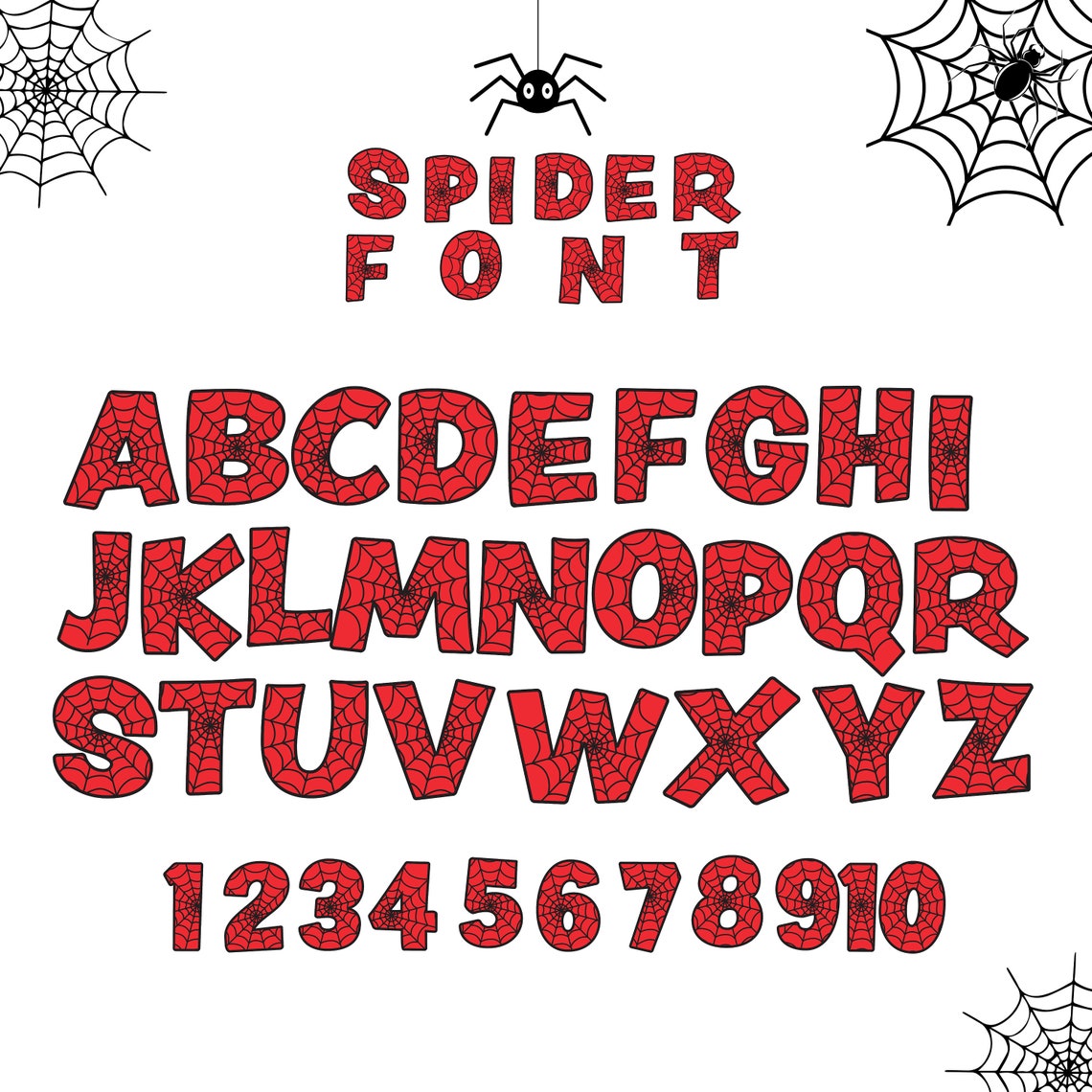 Spider Font SVG, Spider Alphabet SVG, Spider Font,spider Web Font ...