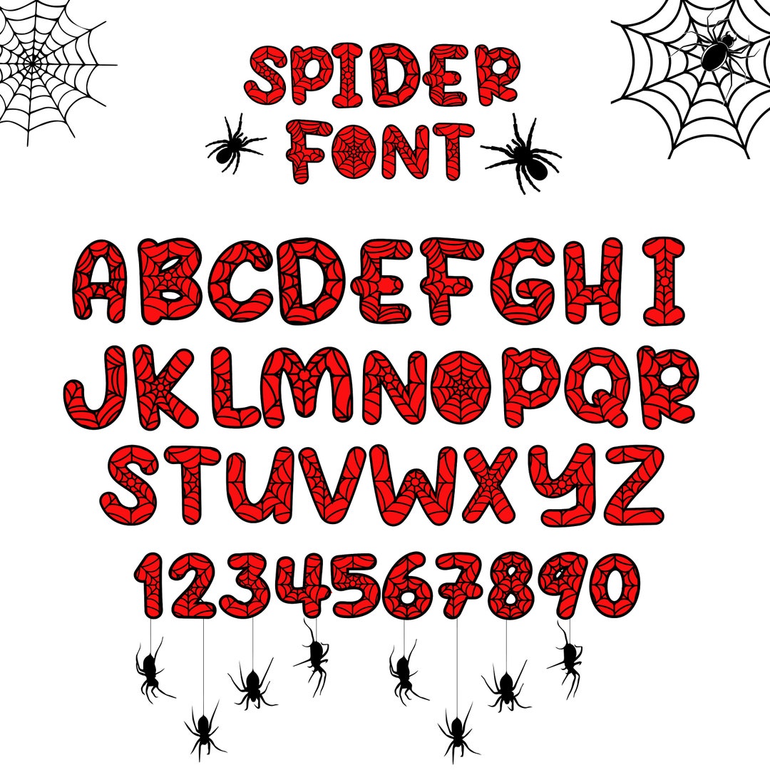 Spider Font SVG, Spider Alphabet SVG, Spider Font,spider Web Font ...