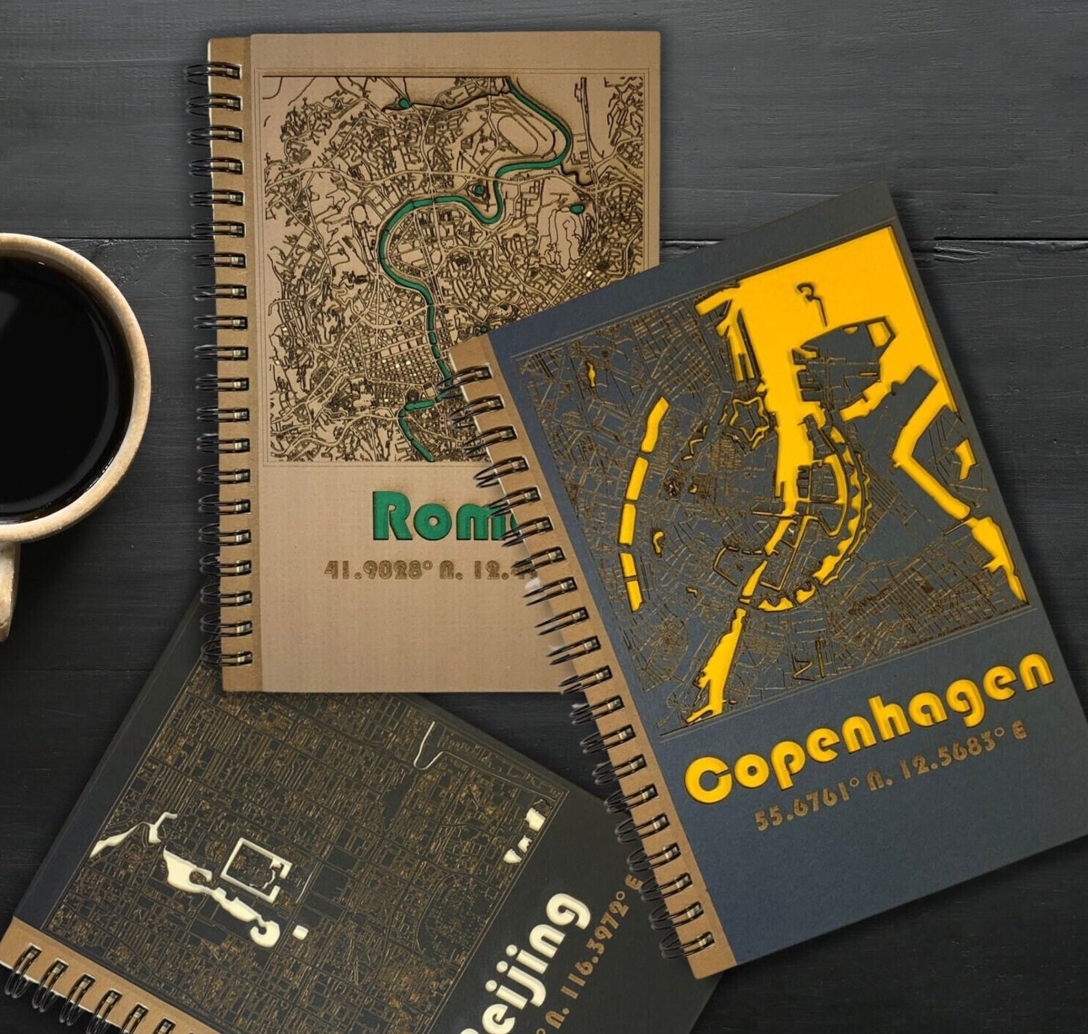 Personalized Laser Engraved Map Notebook, Customize Gifts, Gift for ...