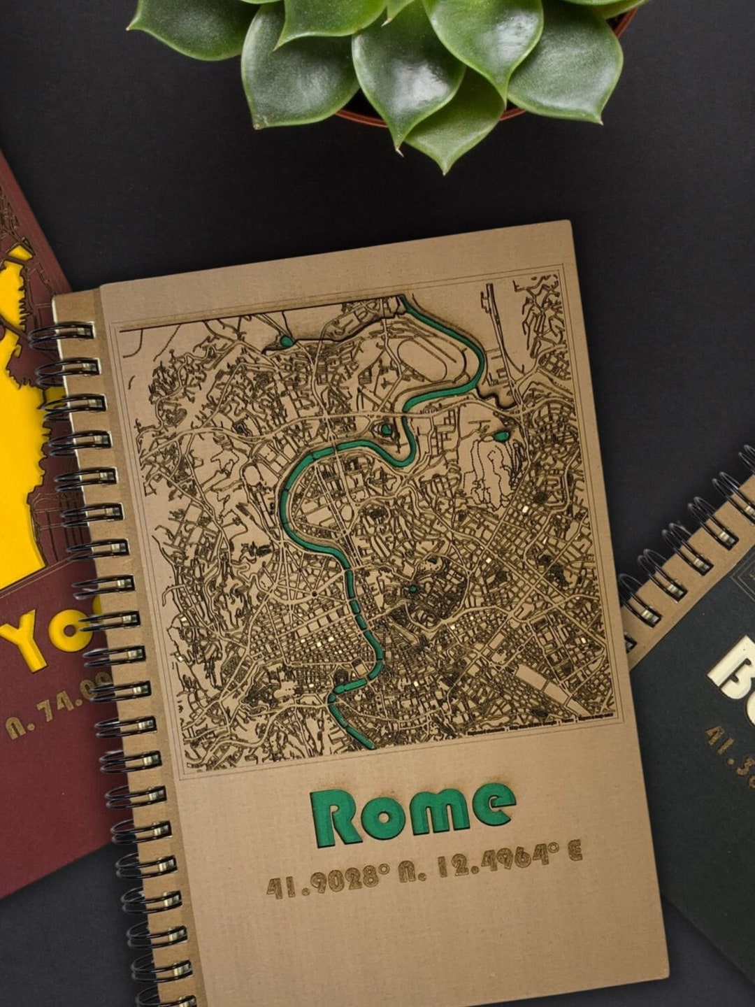 Rome Travel Map, Italy Gift, Customized Diary, Engraved Travel Journal ...