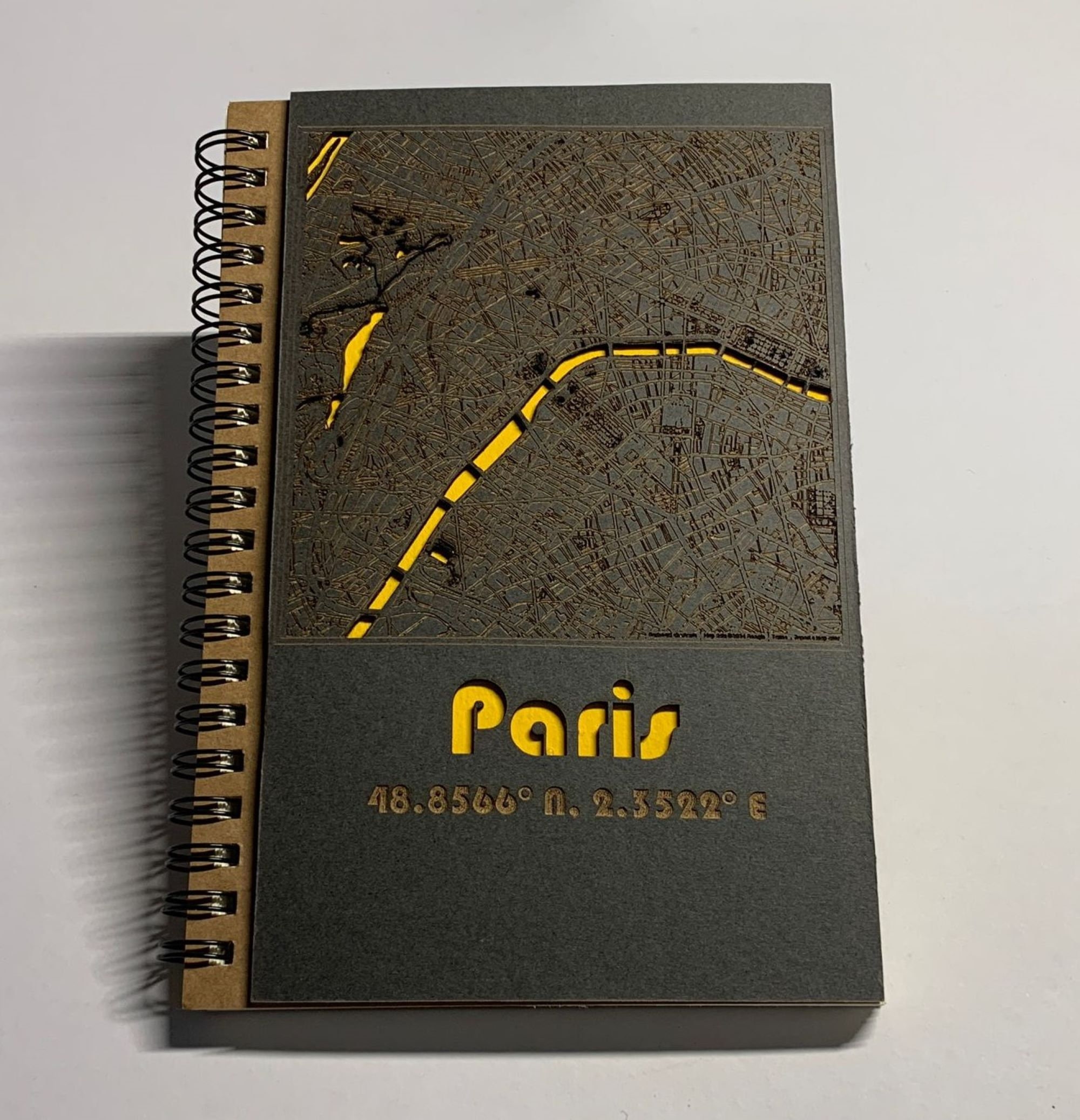 Paris Laser Map Journal Laser Cut, France Gifts, Personalized Sketch ...