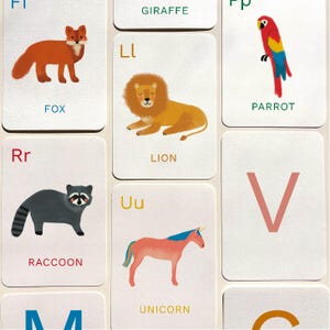 Alphabet Flashcards With Animals, Matching Game, English Alphabet ...