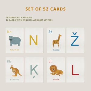 Alphabet Flashcards With Animals, Matching Game, English Alphabet ...