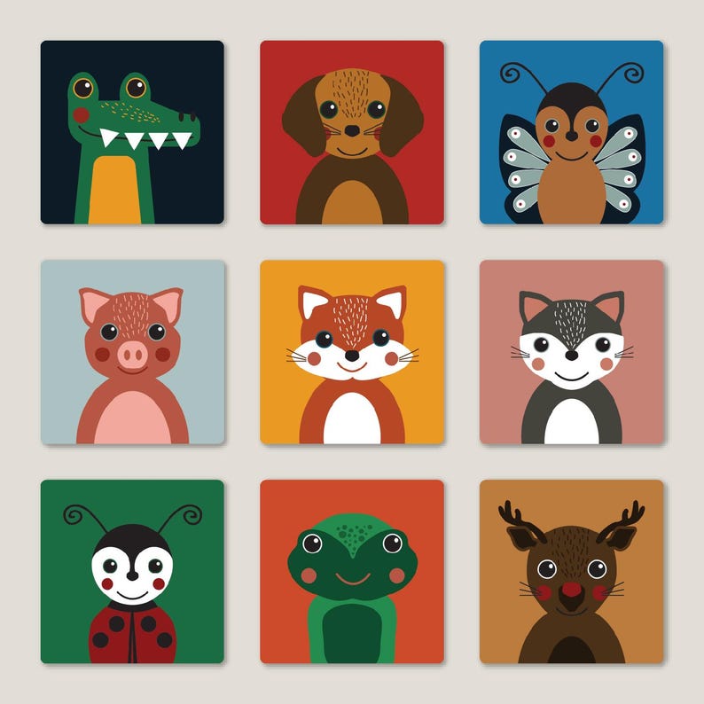 Memory Game, Match Animal Pairs, Board Game for Kids and Family ...