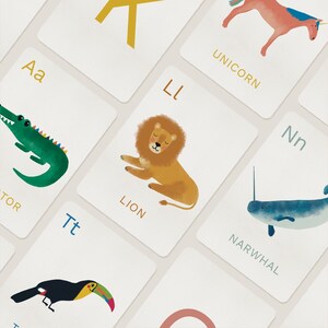 Alphabet Flashcards With Animals, Matching Game, English Alphabet ...