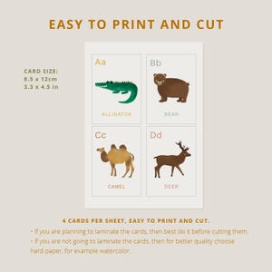 Alphabet Flashcards With Animals, Matching Game, English Alphabet ...