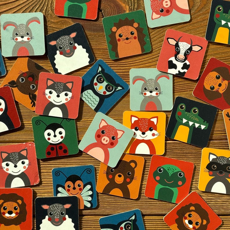 Memory Game, Match Animal Pairs, Board Game for Kids and Family ...