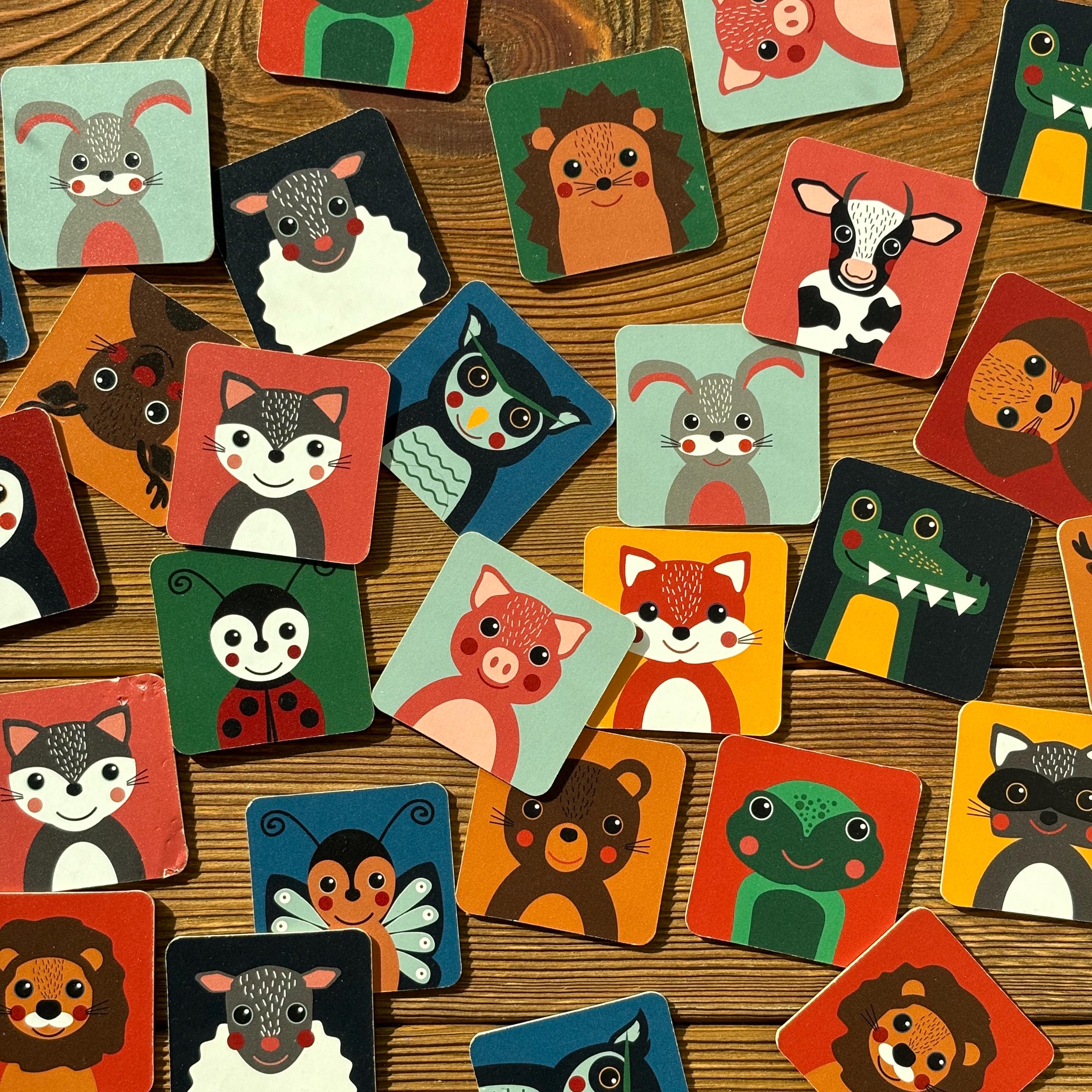 Memory Game, Match Animal Pairs, Board Game for Kids and Family ...