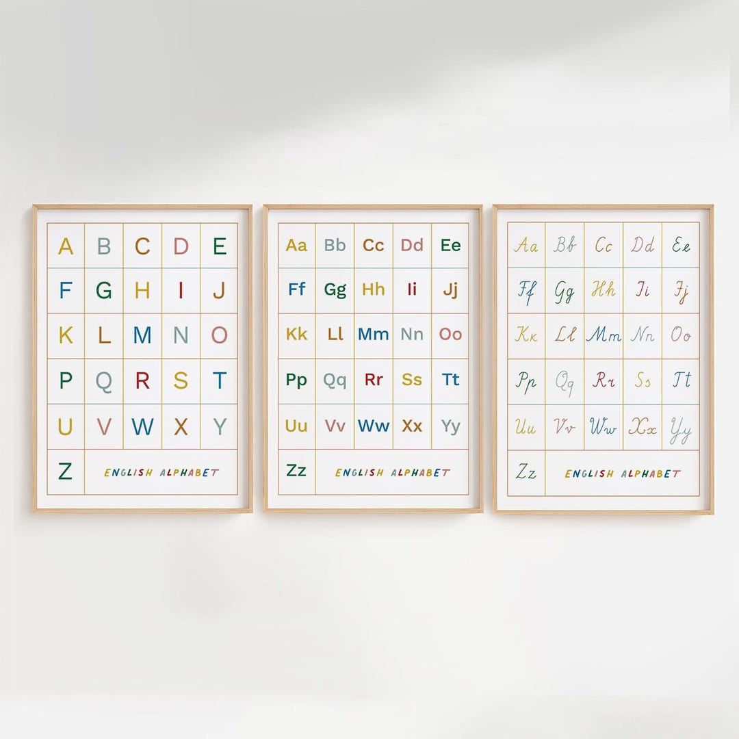 Set of 3 Alphabets, Three Letter Case Types, Capital Letters, Uppercase ...