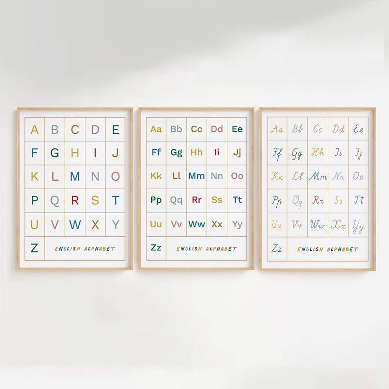 Set of 3 Alphabets, Three Letter Case Types, Capital Letters, Uppercase ...