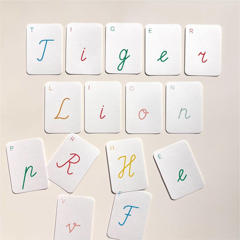 Handwritten Letter Alphabet Flashcards, Matching Game, English Letters ...