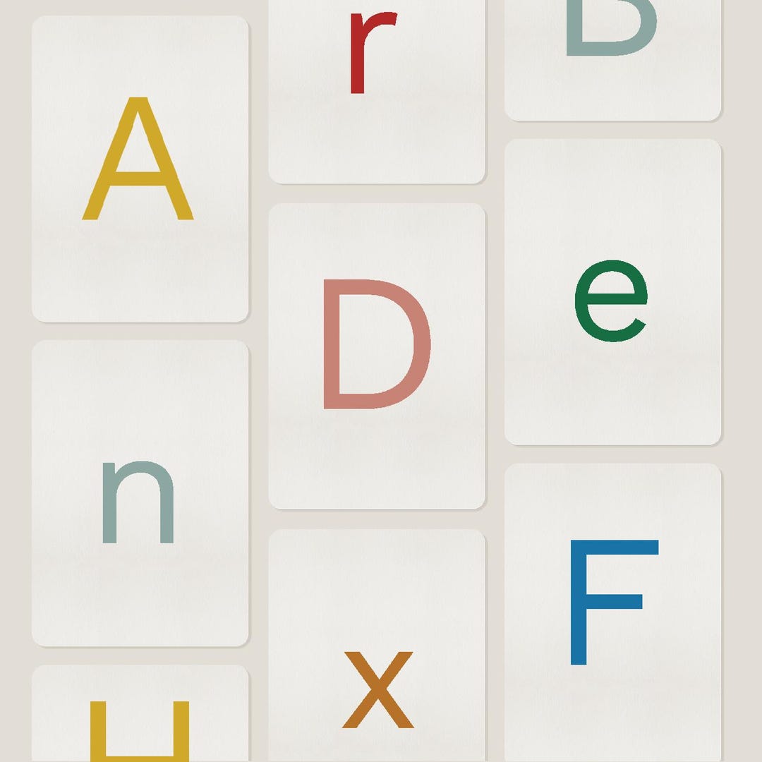 Uppercase Lowercase Alphabet Flashcards, Matching Game, English Letters ...