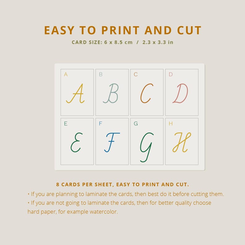 Handwritten Letter Alphabet Flashcards, Matching Game, English Letters ...