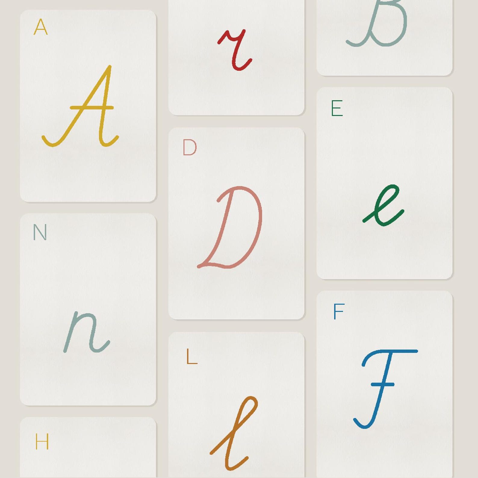 Handwritten Letter Alphabet Flashcards, Matching Game, English Letters ...