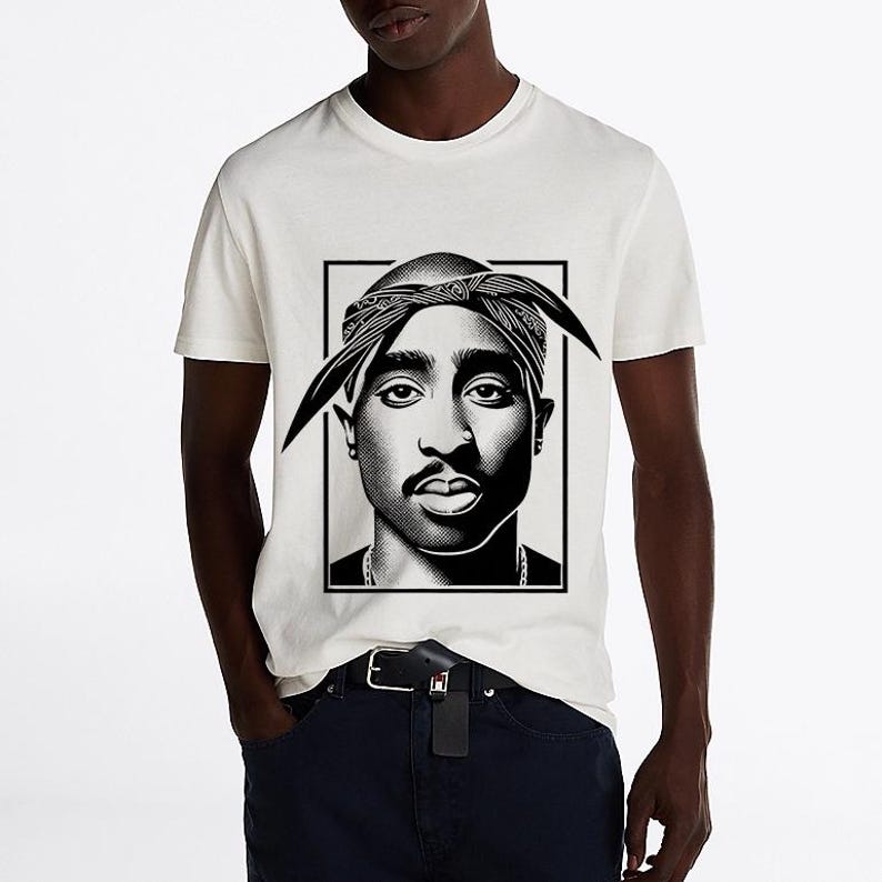 Tupac PNG, 10 Black & White Tupac Portrait Designs – Digital Download ...