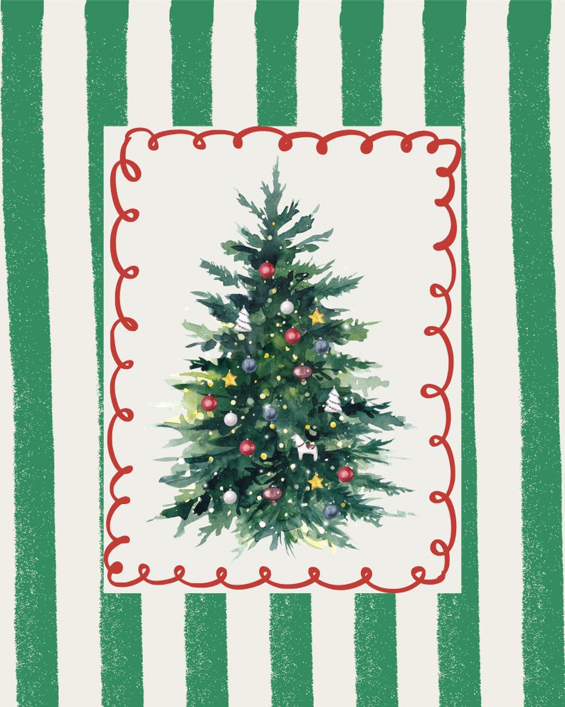 Digital Christmas Tree Print - Etsy