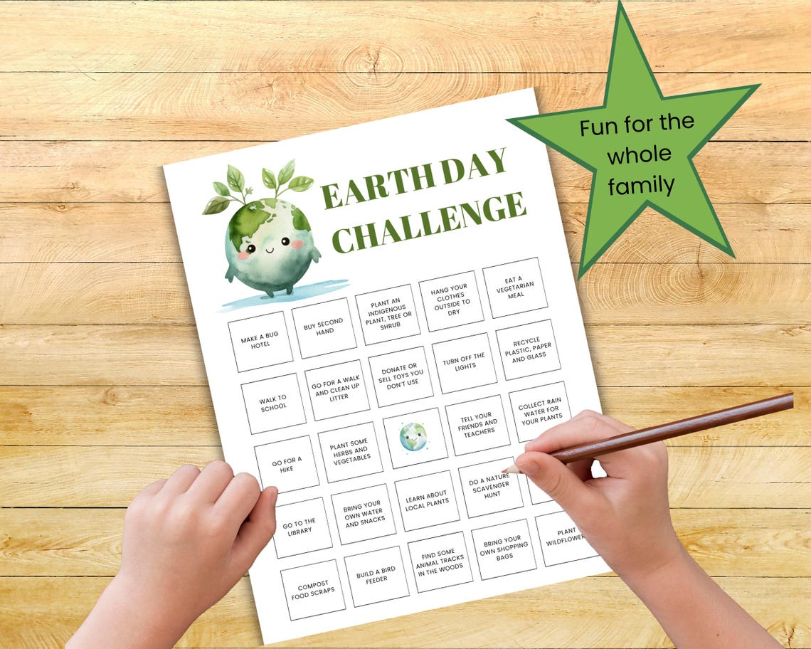 Earth Day Bingo Challenge | Earth Day Activity | Earth Day Game | Eco ...