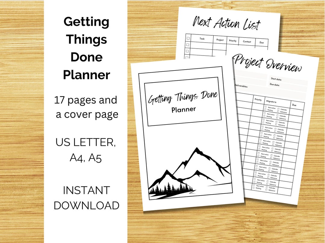 Getting Things Done Printable Productivity Planner: GTD Worksheets Gtd ...