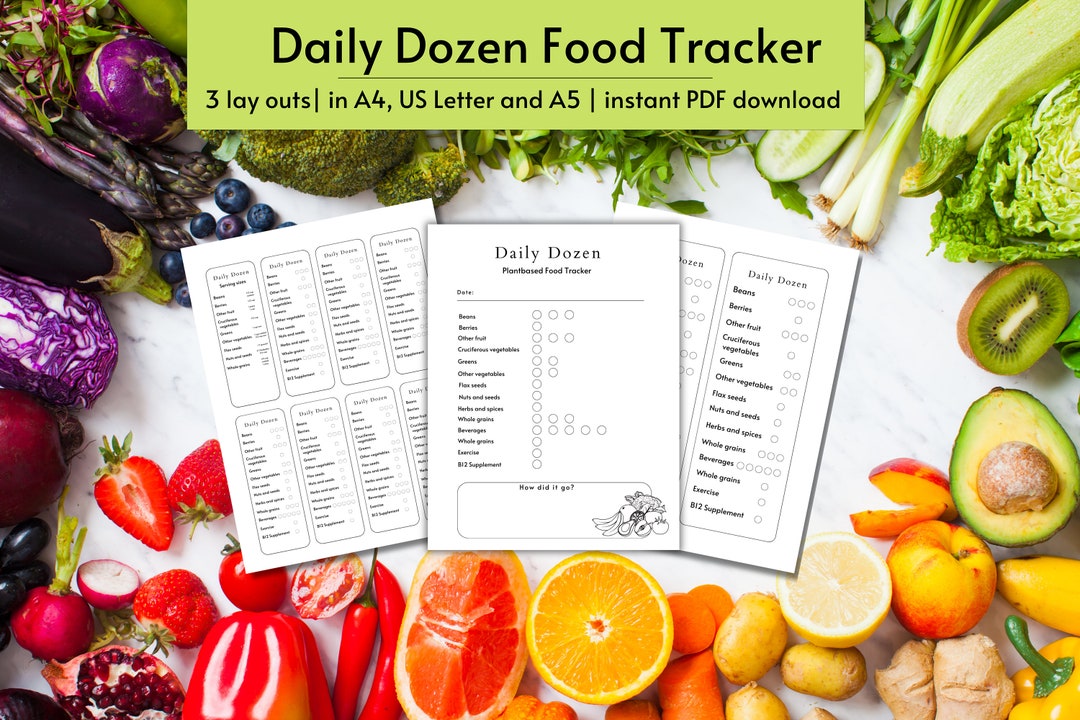 Daily Dozen Checklist Healthy Food Tracker Whole Food Plantbased Food ...