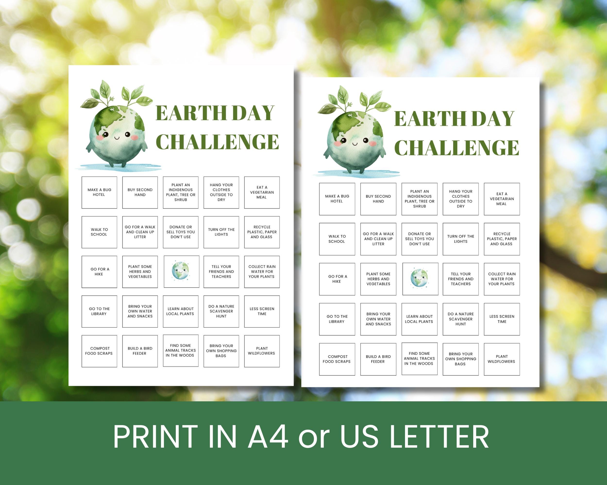 Earth Day Bingo Challenge | Earth Day Activity | Earth Day Game | Eco ...