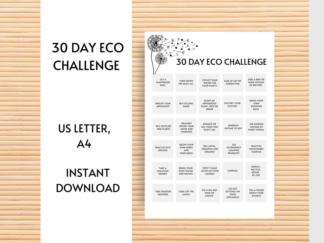 30 Day Eco Challenge | Earth Day Activity | Sustainability Challenge ...