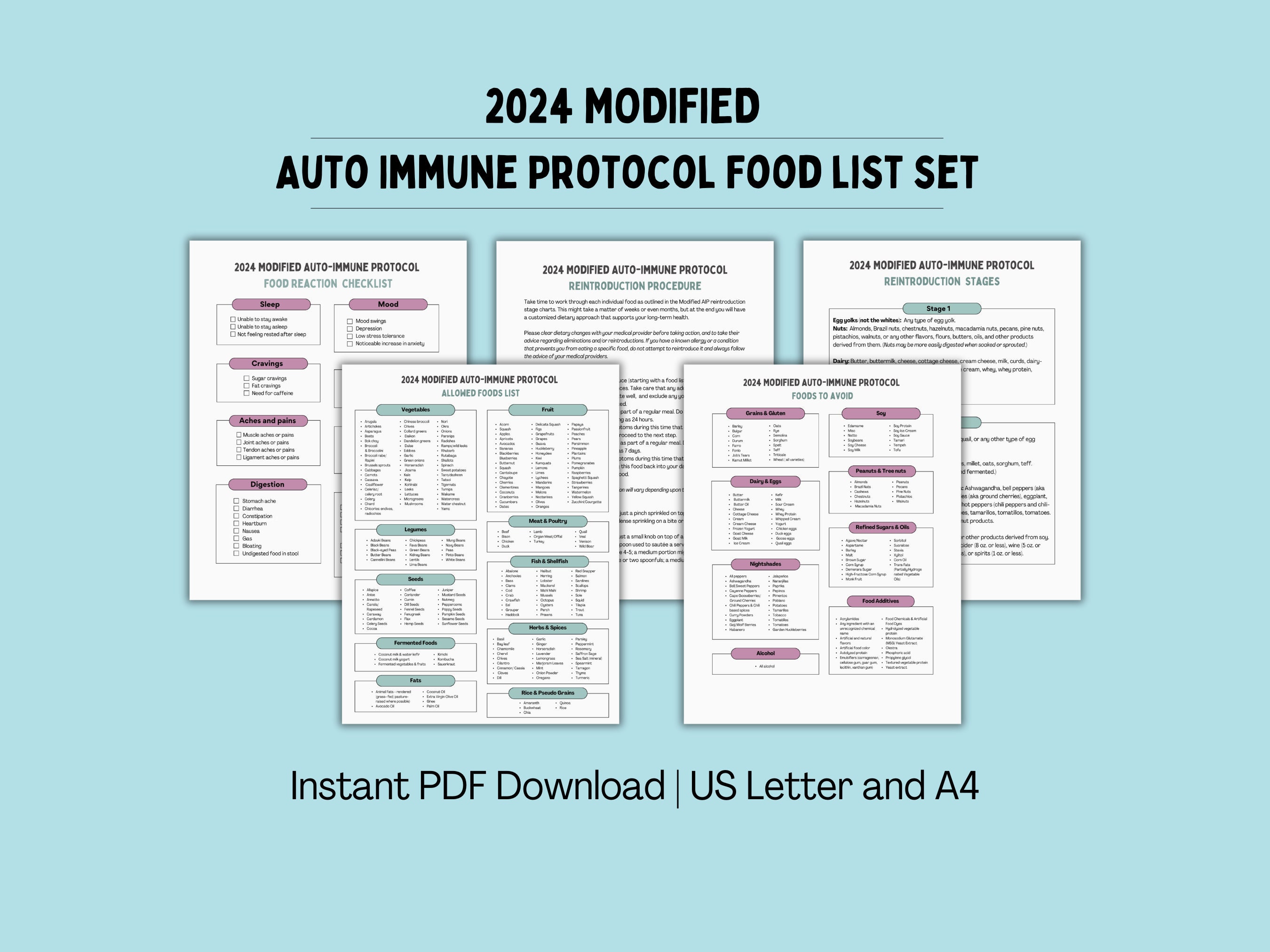 AIP Food List 2024 Modified Autoimmune Protocol Food List ...
