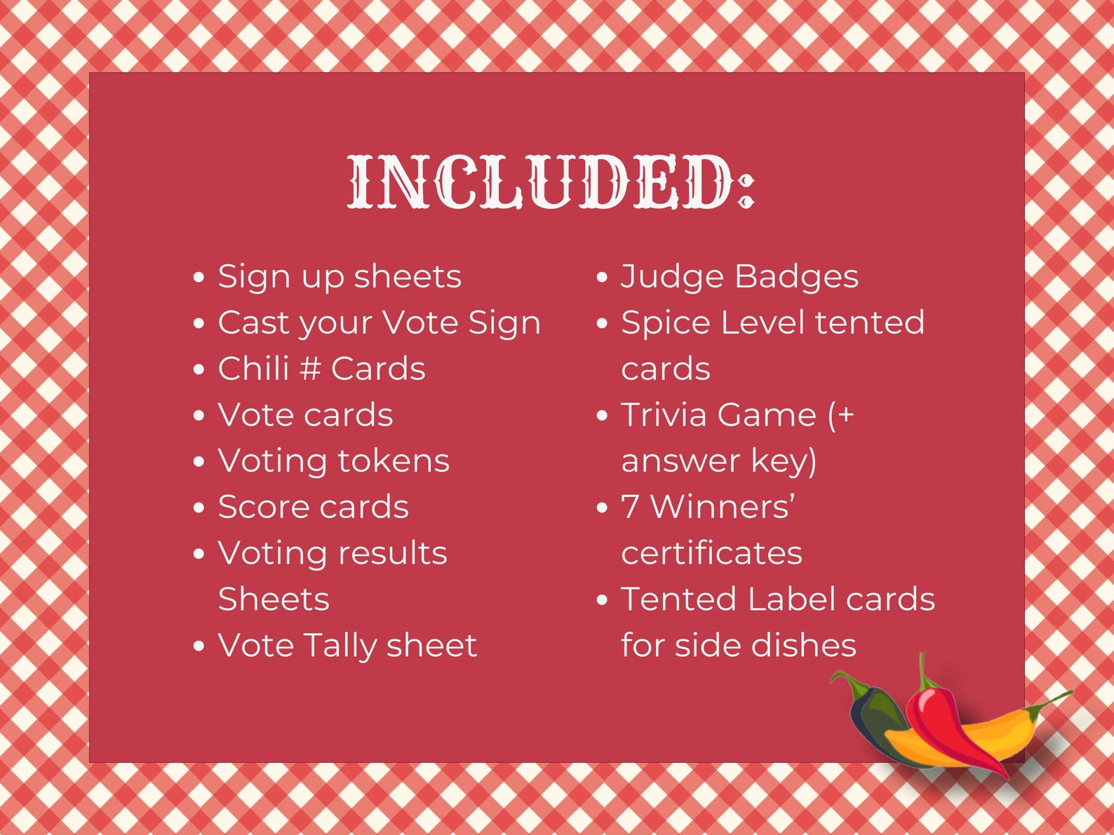 Chili Cook-off Contest Kit, Chili Cook-off Printables, Chili Cook-off ...