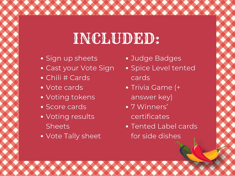 Chili Cook-off Contest Kit, Chili Cook-off Printables, Chili Cook-off ...