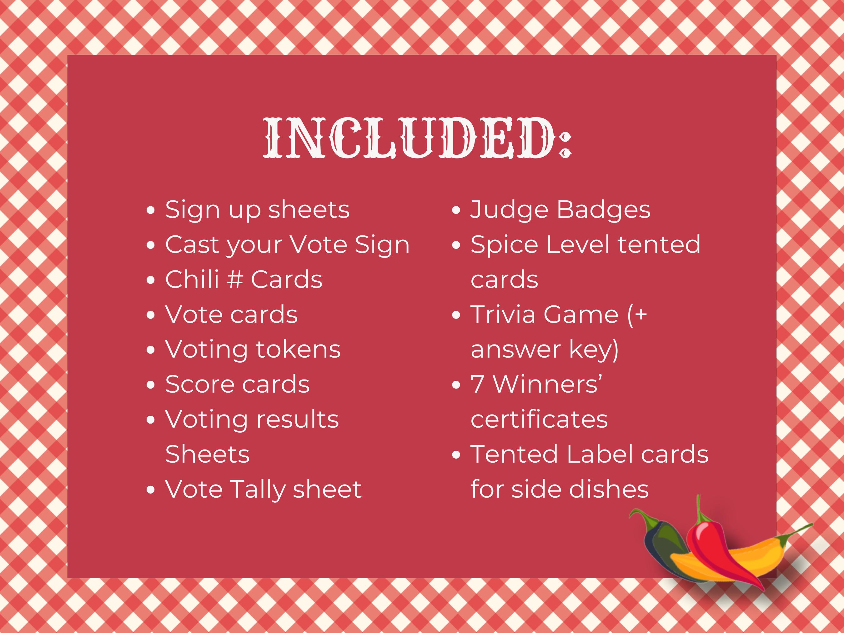 Chili Cook-off Contest Kit, Chili Cook-off Printables, Chili Cook-off ...