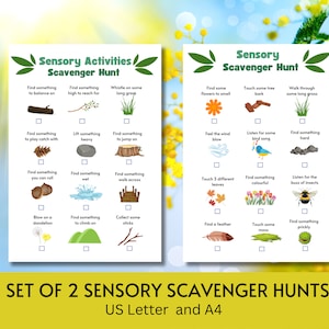 Printable Outdoor Sensory Scavenger Hunt Set Sensory Play Scavenger ...