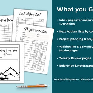 Getting Things Done Planner: GTD Planner Inserts; Project Planner, Task ...