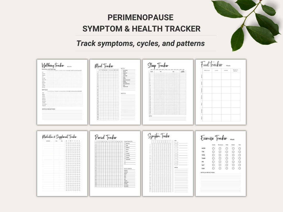 Perimenopause Symptom and Cycle Tracker – Printable Hormones, Mood ...