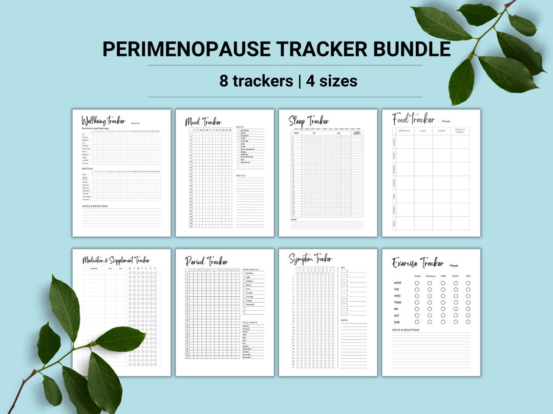 Perimenopause Tracker Inserts Women’s Health Worksheets Menopause ...