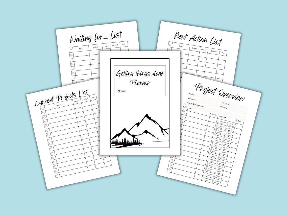 Getting Things Done Planner: GTD Planner Inserts Project Planner, Task ...