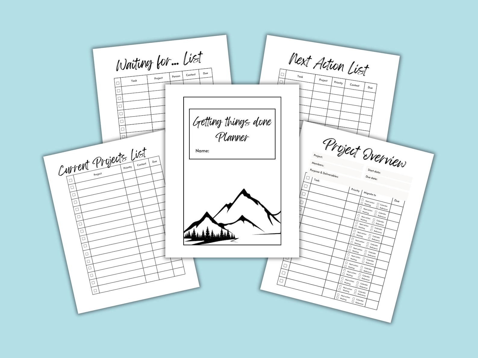 Getting Things Done Planner: GTD Planner Inserts Project Planner, Task ...