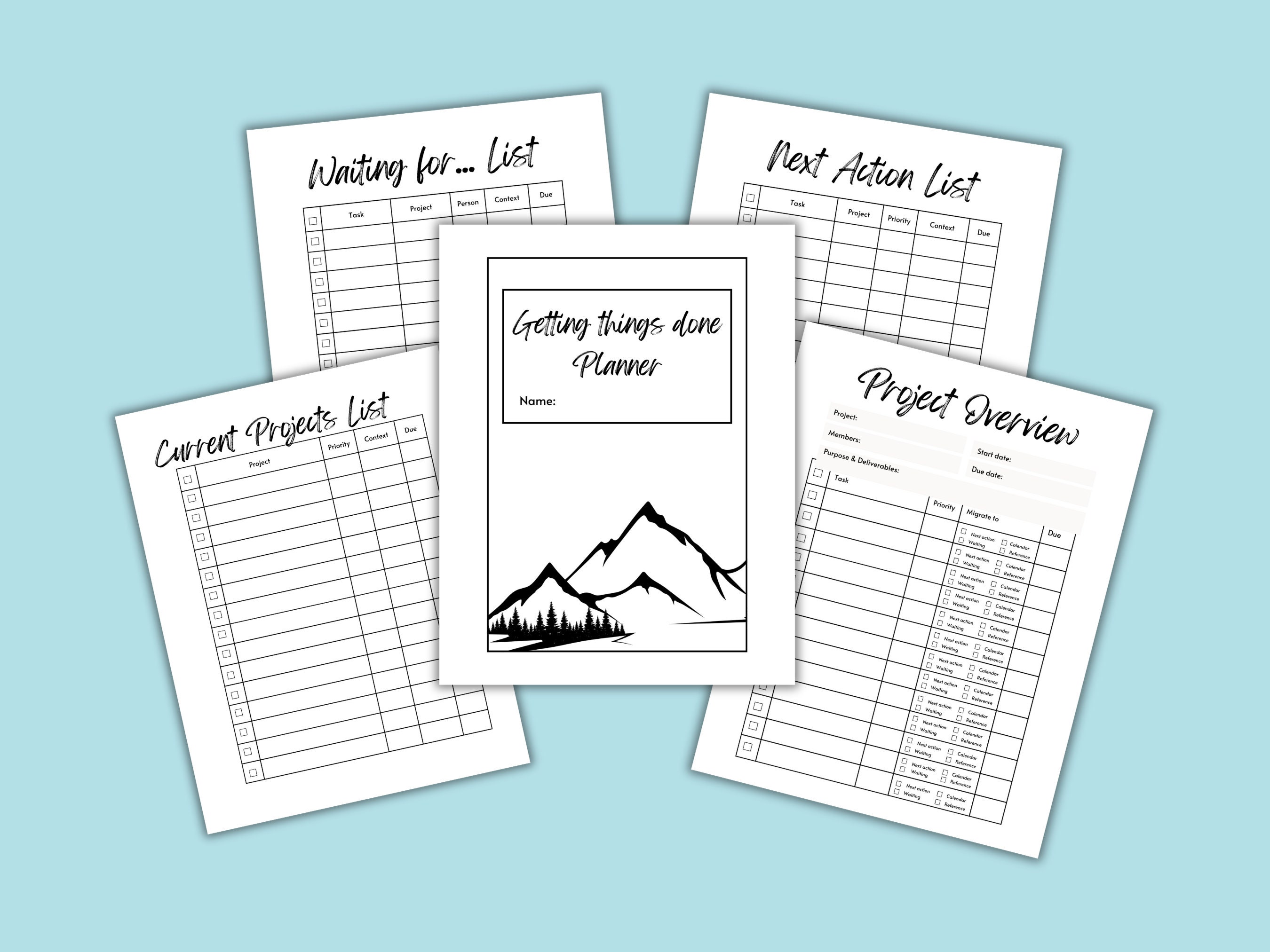 Getting Things Done Planner: GTD Planner Inserts Project Planner, Task ...