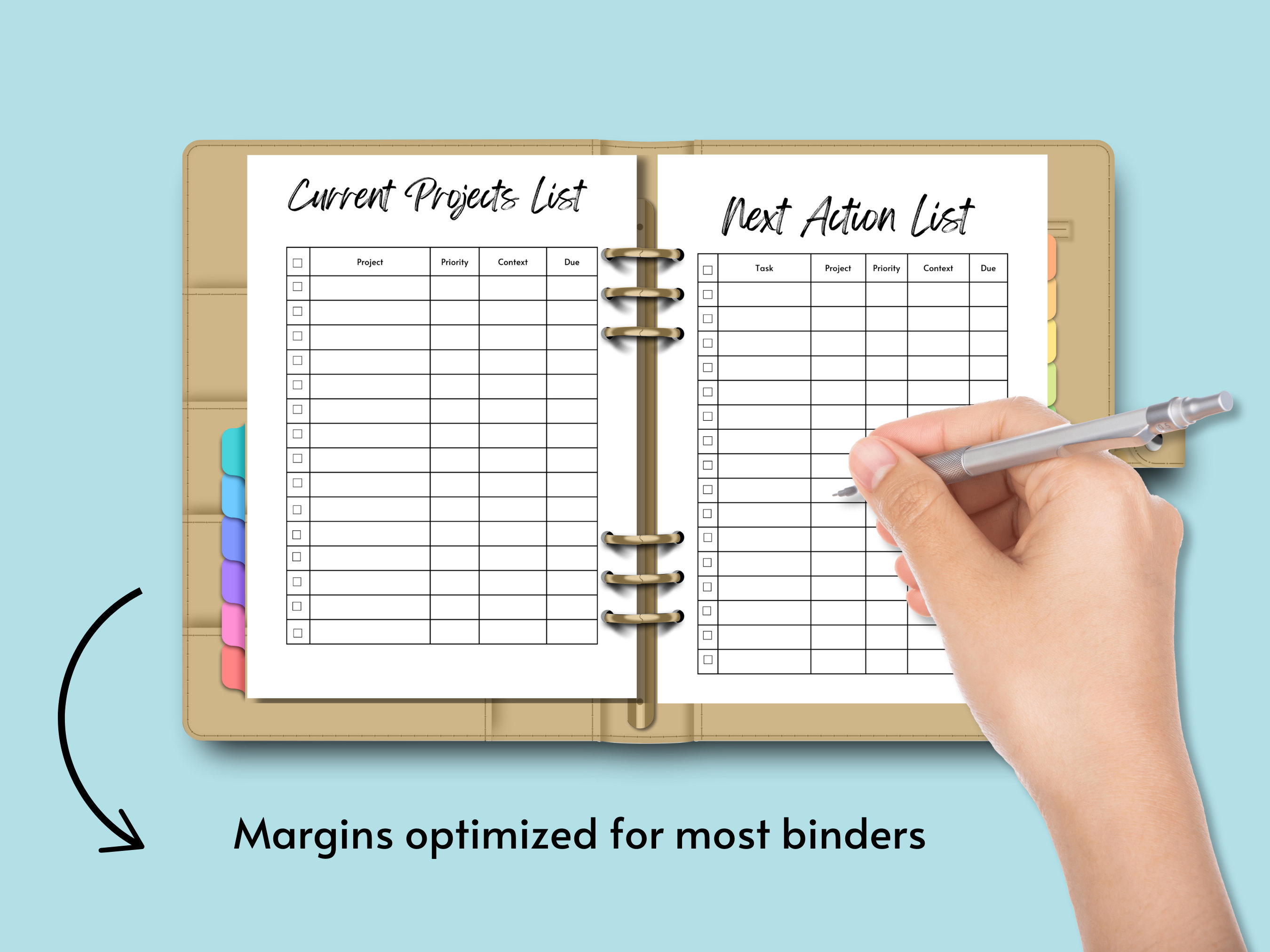 Getting Things Done Planner: GTD Planner Inserts Project Planner, Task ...
