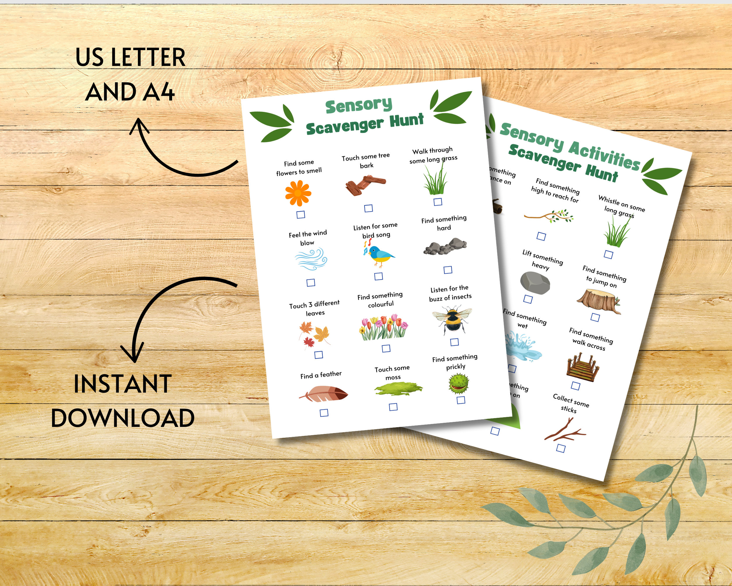 Printable Outdoor Sensory Scavenger Hunt Set Sensory Play Scavenger ...