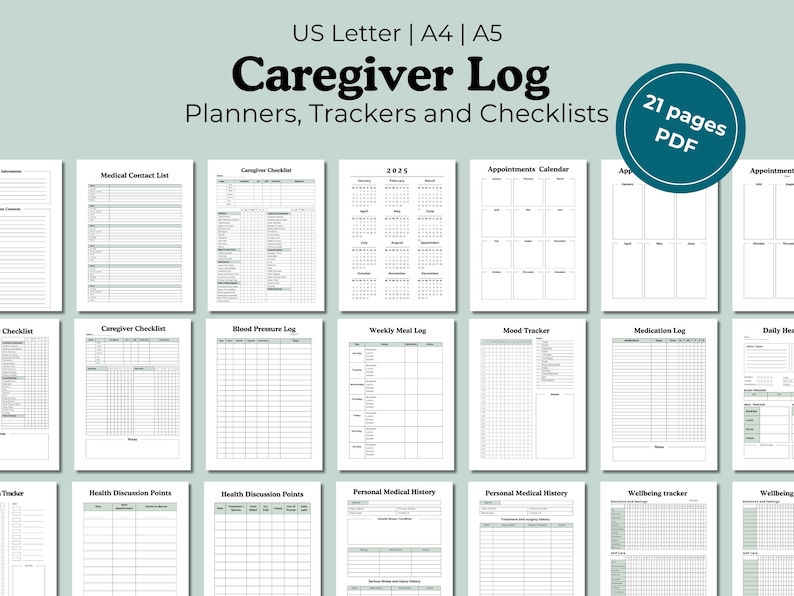 Printable Caregiver Logbook: Daily Task Checklist & Medical Tracker ...