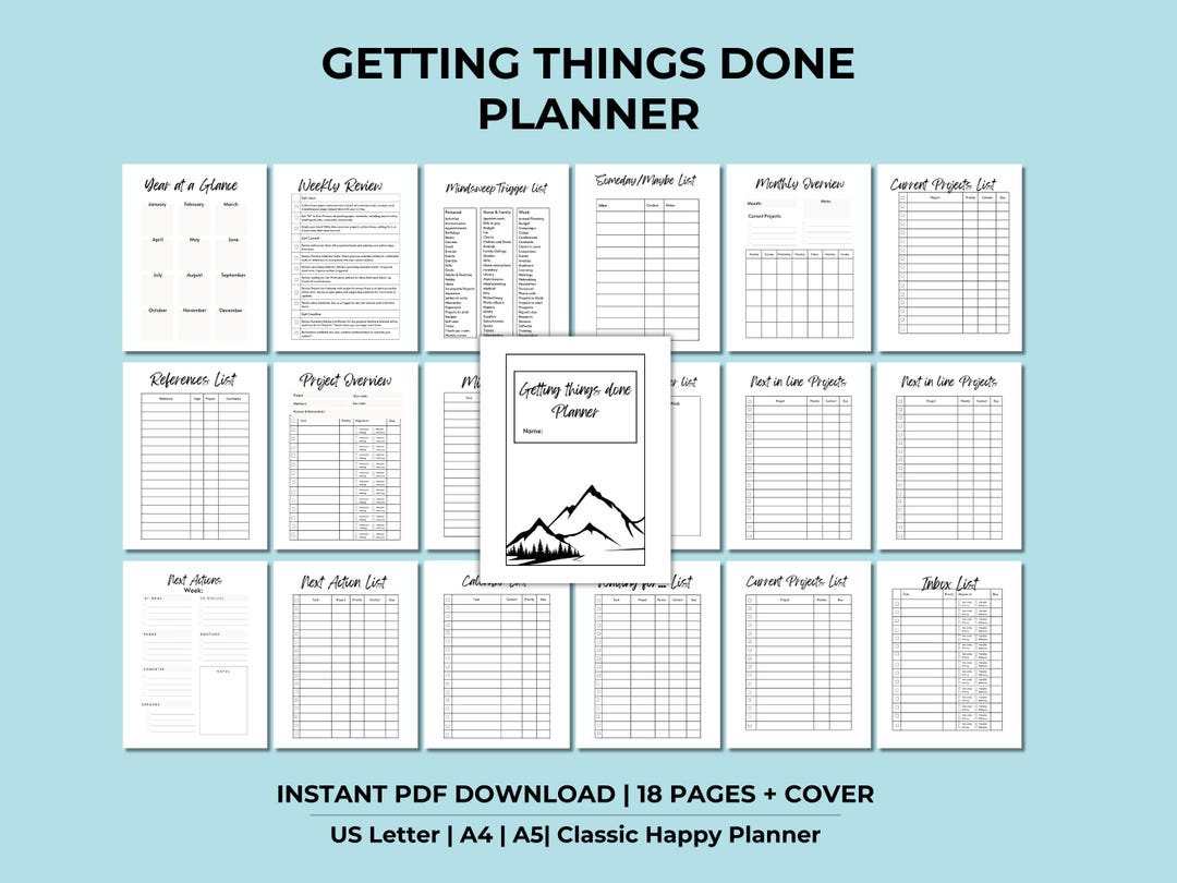 Getting Things Done Planner: GTD Planner Inserts; Project Planner, Task ...