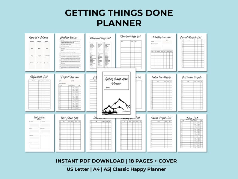 Getting Things Done Planner: GTD Planner Inserts; Project Planner, Task ...