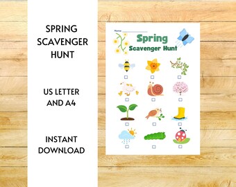 Spring Scavenger Hunt Printable Spring Printable for Kids Spring ...